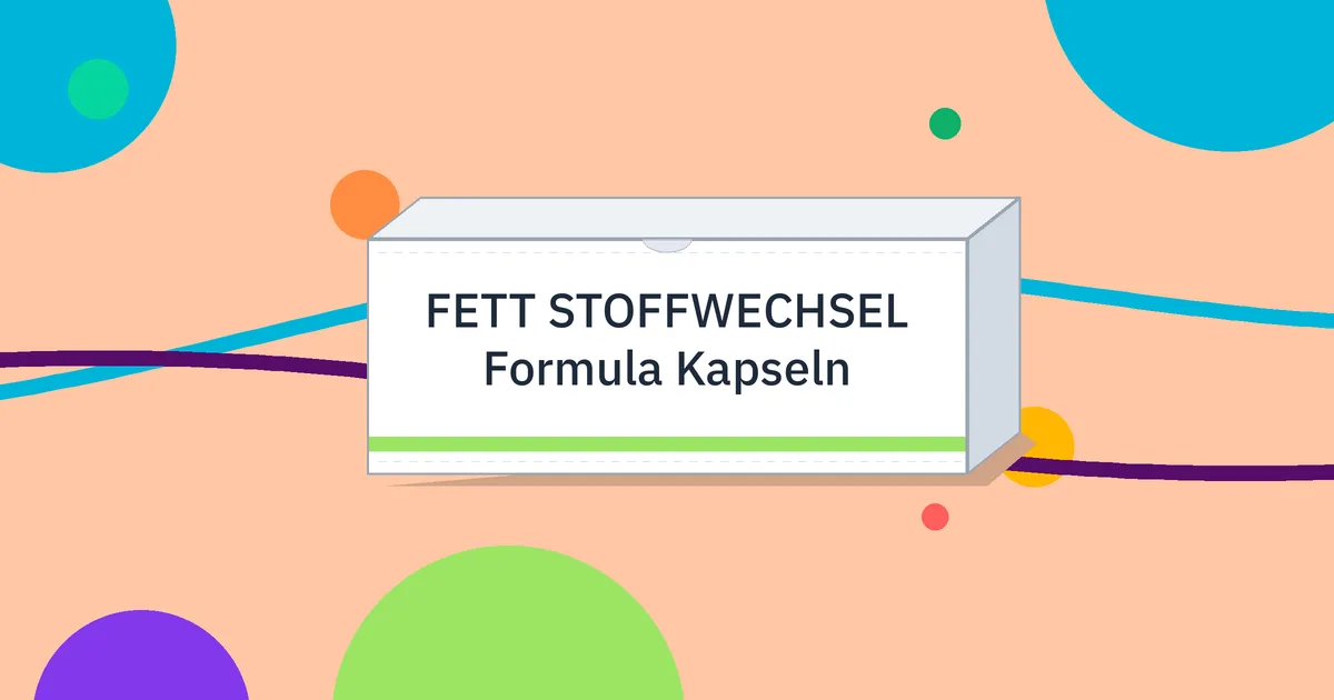 Symbolbild: Packung mit der Aufschrift FETT STOFFWECHSEL Formula Kapseln (PZN 20386071) – Verfügbarkeit und Bezug in Apotheken in Frankfurt am Main