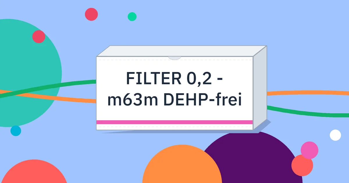 Symbolbild: Packung mit der Aufschrift FILTER 0,2 -m63m DEHP-frei (PZN 00671355) – Verfügbarkeit und Bezug in Apotheken in Frankfurt am Main