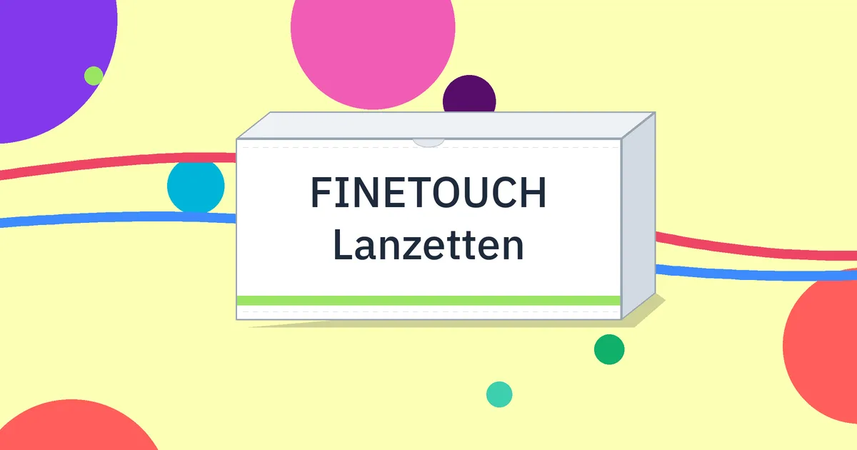 Symbolbild: Packung mit der Aufschrift FINETOUCH Lanzetten (PZN 09630814) – Verfügbarkeit und Bezug in Apotheken in Frankfurt am Main