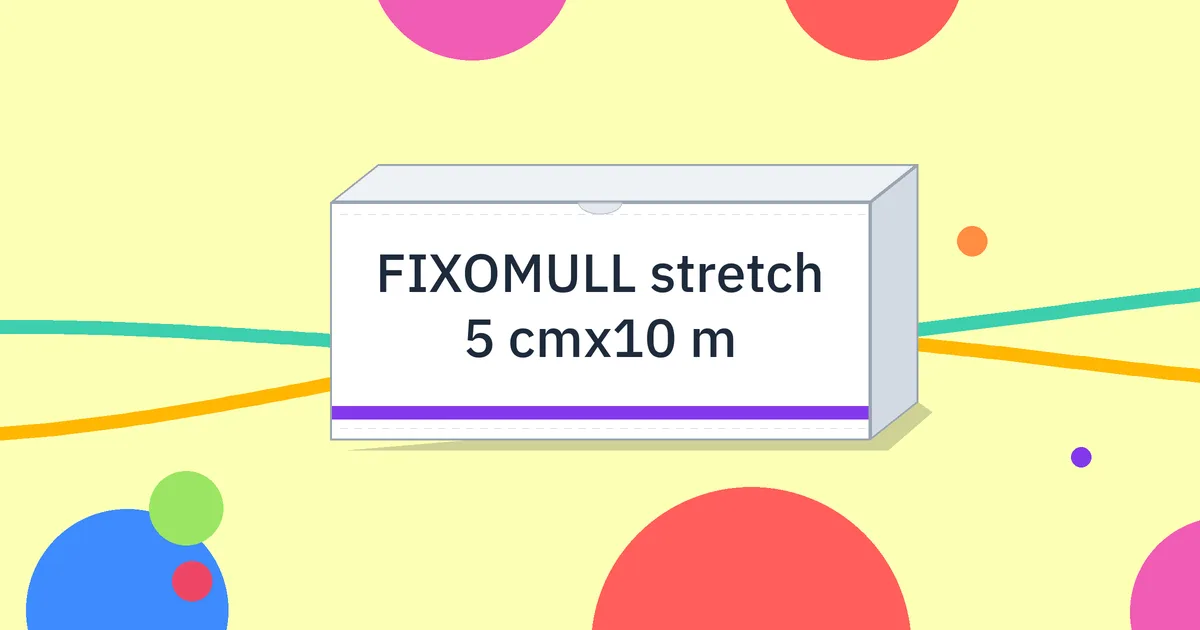Symbolbild: Packung mit der Aufschrift FIXOMULL stretch 5 cmx10 m (PZN 18124398) – Verfügbarkeit und Bezug in Apotheken in Frankfurt am Main
