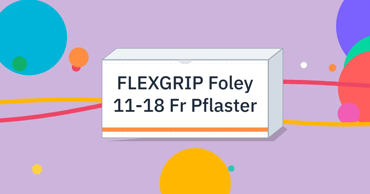 Symbolbild: Packung mit der Aufschrift FLEXGRIP Foley 11-18 Fr Pflaster (PZN 19922104) – Verfügbarkeit und Bezug in Apotheken in Frankfurt am Main