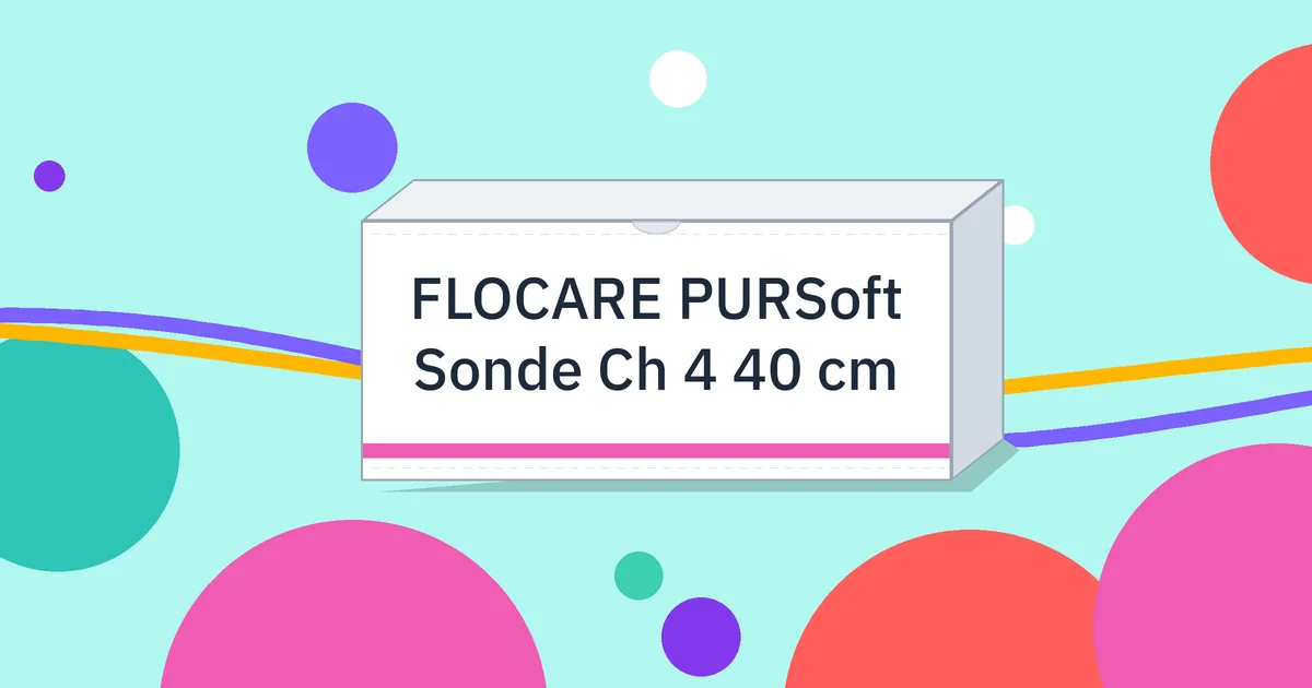 Symbolbild: Packung mit der Aufschrift FLOCARE PURSoft Sonde Ch 4 40 cm (PZN 14132886) – Verfügbarkeit und Bezug in Apotheken in Frankfurt am Main
