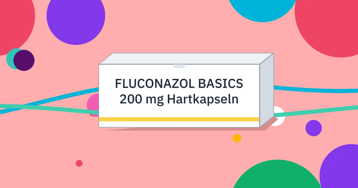 Symbolbild: Packung mit der Aufschrift FLUCONAZOL BASICS 200 mg Hartkapseln (PZN 05023402) – Verfügbarkeit und Bezug in Apotheken in Frankfurt am Main