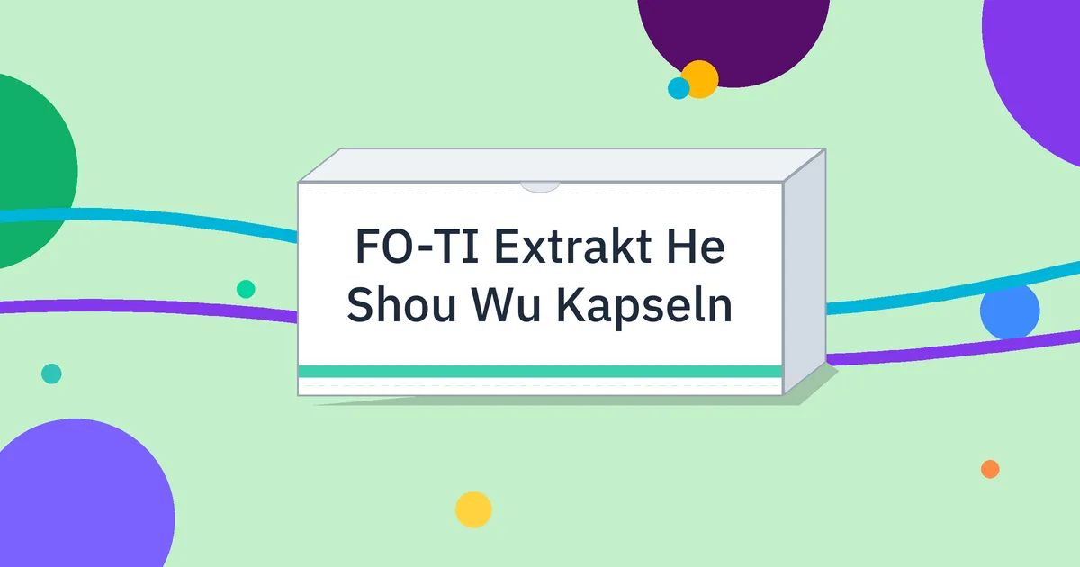 Symbolbild: Packung mit der Aufschrift FO-TI Extrakt He Shou Wu Kapseln (PZN 12659000) – Verfügbarkeit und Bezug in Apotheken in Frankfurt am Main