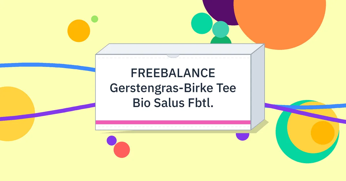 Symbolbild: Packung mit der Aufschrift FREEBALANCE Gerstengras-Birke Tee Bio Salus Fbtl. (PZN 18893033) – Verfügbarkeit und Bezug in Apotheken in Frankfurt am Main