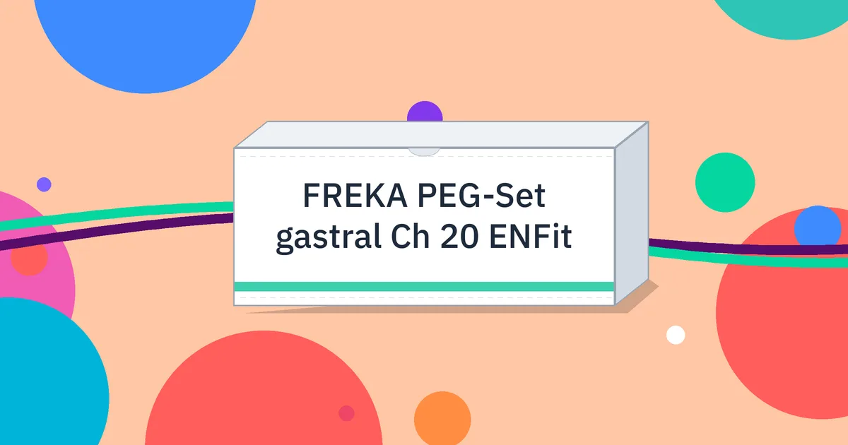 Symbolbild: Packung mit der Aufschrift FREKA PEG-Set gastral Ch 20 ENFit (PZN 11345564) – Verfügbarkeit und Bezug in Apotheken in Frankfurt am Main