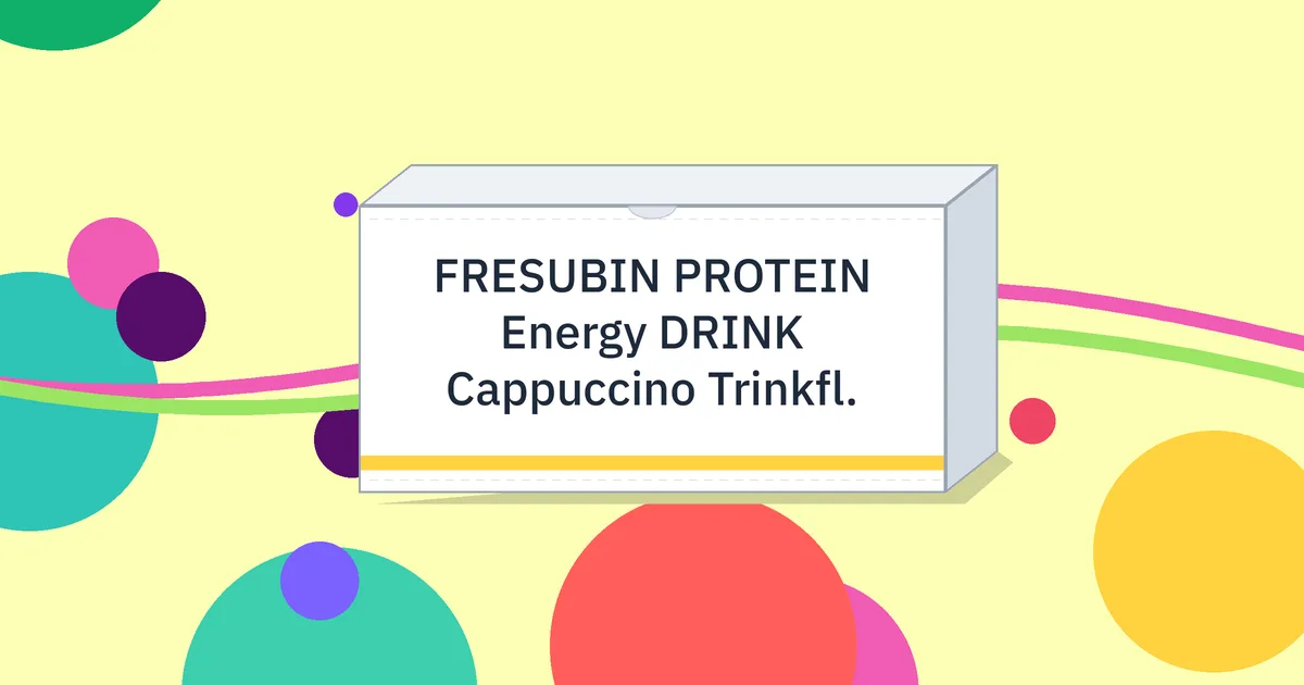 Symbolbild: Packung mit der Aufschrift FRESUBIN PROTEIN Energy DRINK Cappuccino Trinkfl. (PZN 02916507) – Verfügbarkeit und Bezug in Apotheken in Frankfurt am Main