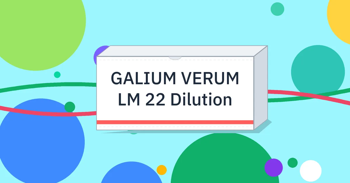 Symbolbild: Packung mit der Aufschrift GALIUM VERUM LM 22 Dilution (PZN 13497700) – Verfügbarkeit und Bezug in Apotheken in Frankfurt am Main