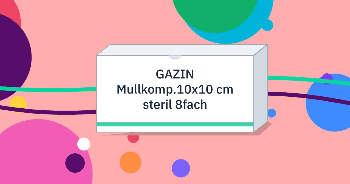 Symbolbild: Packung mit der Aufschrift GAZIN Mullkomp.10x10 cm steril 8fach (PZN 18754900) – Verfügbarkeit und Bezug in Apotheken in Frankfurt am Main