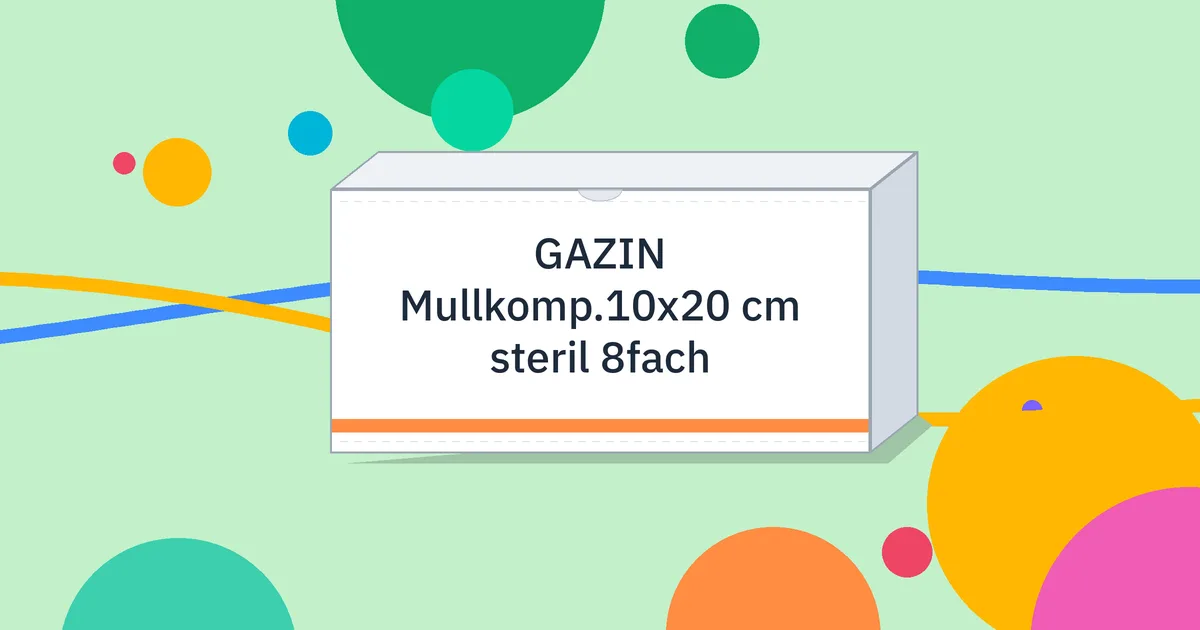 Symbolbild: Packung mit der Aufschrift GAZIN Mullkomp.10x20 cm steril 8fach (PZN 18763098) – Verfügbarkeit und Bezug in Apotheken in Frankfurt am Main