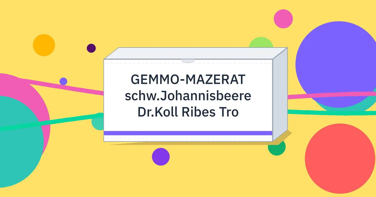 Symbolbild: Packung mit der Aufschrift GEMMO-MAZERAT schw.Johannisbeere Dr.Koll Ribes Tro (PZN 18467997) – Verfügbarkeit und Bezug in Apotheken in Frankfurt am Main
