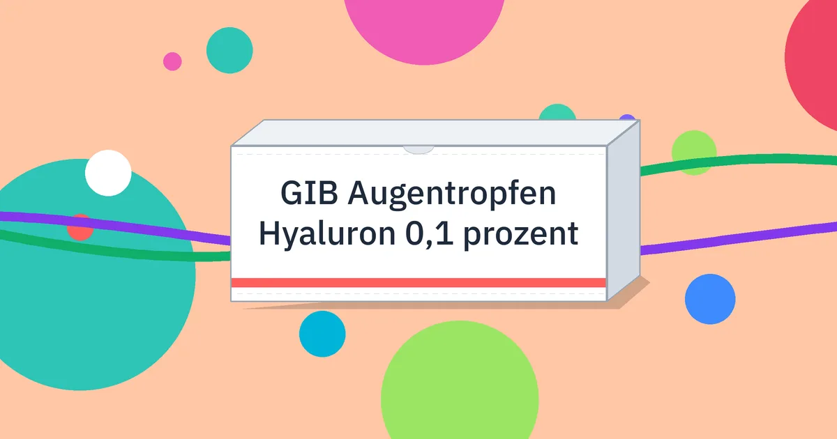Symbolbild: Packung mit der Aufschrift GIB Augentropfen Hyaluron 0,1 prozent (PZN 18073790) – Verfügbarkeit und Bezug in Apotheken in Frankfurt am Main