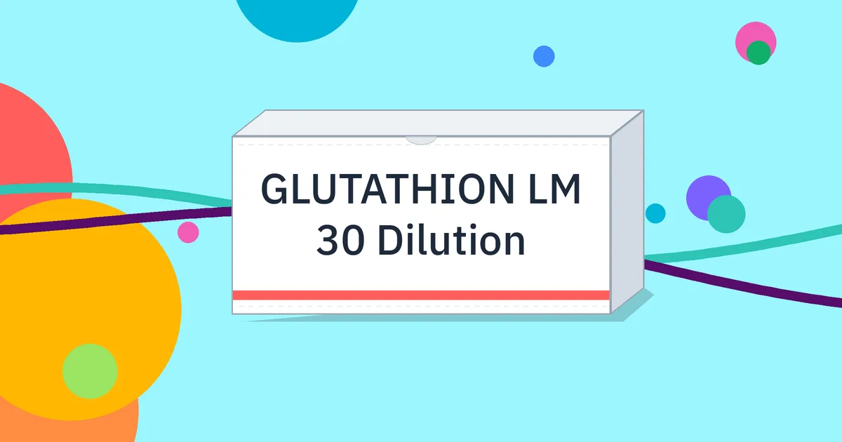 Symbolbild: Packung mit der Aufschrift GLUTATHION LM 30 Dilution (PZN 12880101) – Verfügbarkeit und Bezug in Apotheken in Frankfurt am Main