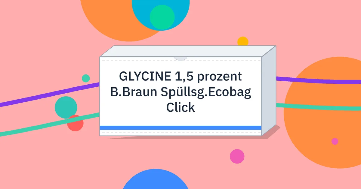 Symbolbild: Packung mit der Aufschrift GLYCINE 1,5 prozent B.Braun Spüllsg.Ecobag Click (PZN 00498342) – Verfügbarkeit und Bezug in Apotheken in Frankfurt am Main