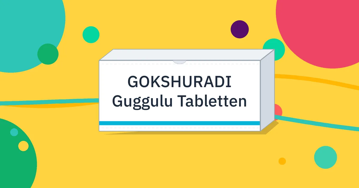 Symbolbild: Packung mit der Aufschrift GOKSHURADI Guggulu Tabletten (PZN 07226227) – Verfügbarkeit und Bezug in Apotheken in Frankfurt am Main