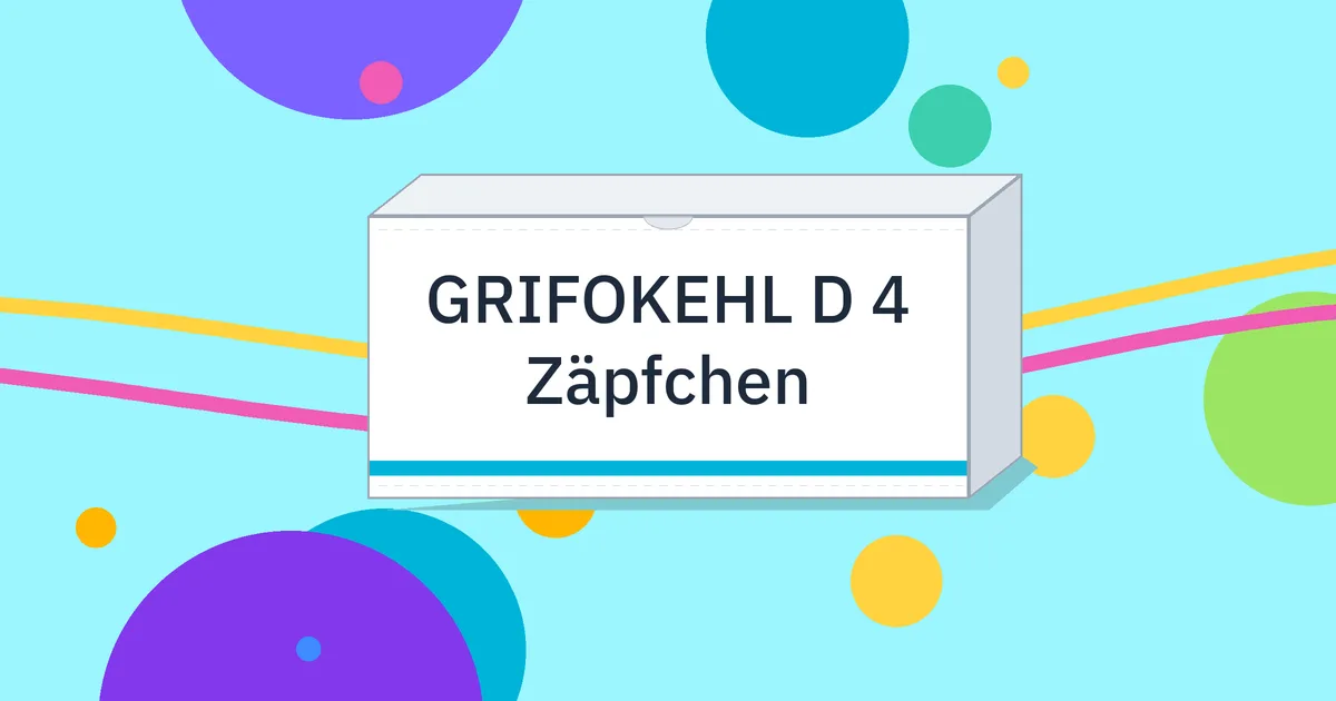 Symbolbild: Packung mit der Aufschrift GRIFOKEHL D 4 Zäpfchen (PZN 15232609) – Verfügbarkeit und Bezug in Apotheken in Frankfurt am Main