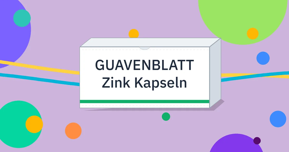 Symbolbild: Packung mit der Aufschrift GUAVENBLATT Zink Kapseln (PZN 18901815) – Verfügbarkeit und Bezug in Apotheken in Frankfurt am Main