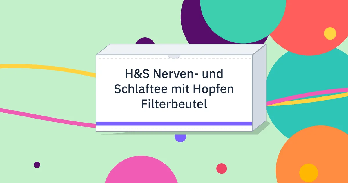 Symbolbild: Packung mit der Aufschrift H&S Nerven- und Schlaftee mit Hopfen Filterbeutel (PZN 18059867) – Verfügbarkeit und Bezug in Apotheken in Frankfurt am Main