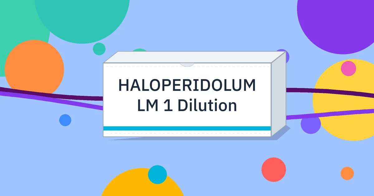 Symbolbild: Packung mit der Aufschrift HALOPERIDOLUM LM 1 Dilution (PZN 12883358) – Verfügbarkeit und Bezug in Apotheken in Frankfurt am Main