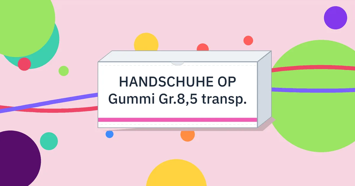 Symbolbild: Packung mit der Aufschrift HANDSCHUHE OP Gummi Gr.8,5 transp. (PZN 01727856) – Verfügbarkeit und Bezug in Apotheken in Frankfurt am Main