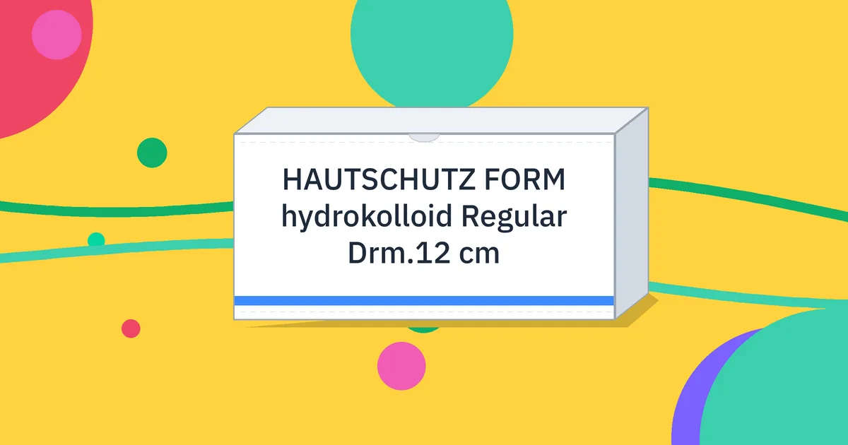 Symbolbild: Packung mit der Aufschrift HAUTSCHUTZ FORM hydrokolloid Regular Drm.12 cm (PZN 11666334) – Verfügbarkeit und Bezug in Apotheken in Frankfurt am Main