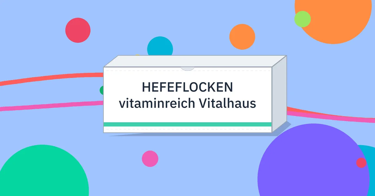 Symbolbild: Packung mit der Aufschrift HEFEFLOCKEN vitaminreich Vitalhaus (PZN 06978557) – Verfügbarkeit und Bezug in Apotheken in Frankfurt am Main