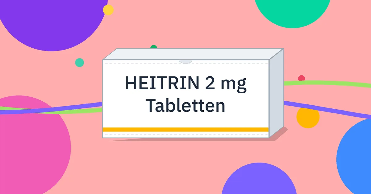 Symbolbild: Packung mit der Aufschrift HEITRIN 2 mg Tabletten (PZN 03000779) – Verfügbarkeit und Bezug in Apotheken in Frankfurt am Main