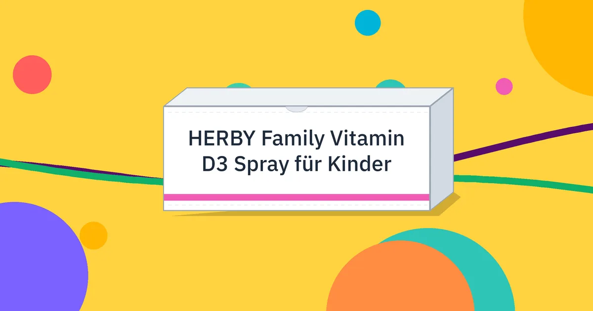 Symbolbild: Packung mit der Aufschrift HERBY Family Vitamin D3 Spray für Kinder (PZN 20032700) – Verfügbarkeit und Bezug in Apotheken in Frankfurt am Main