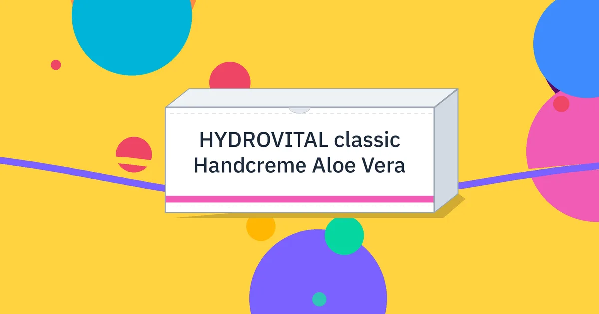 Symbolbild: Packung mit der Aufschrift HYDROVITAL classic Handcreme Aloe Vera (PZN 08814417) – Verfügbarkeit und Bezug in Apotheken in Frankfurt am Main