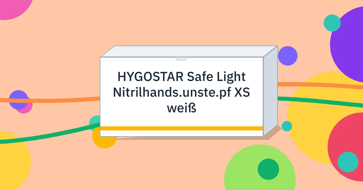 Symbolbild: Packung mit der Aufschrift HYGOSTAR Safe Light Nitrilhands.unste.pf XS weiß (PZN 20307031) – Verfügbarkeit und Bezug in Apotheken in Frankfurt am Main