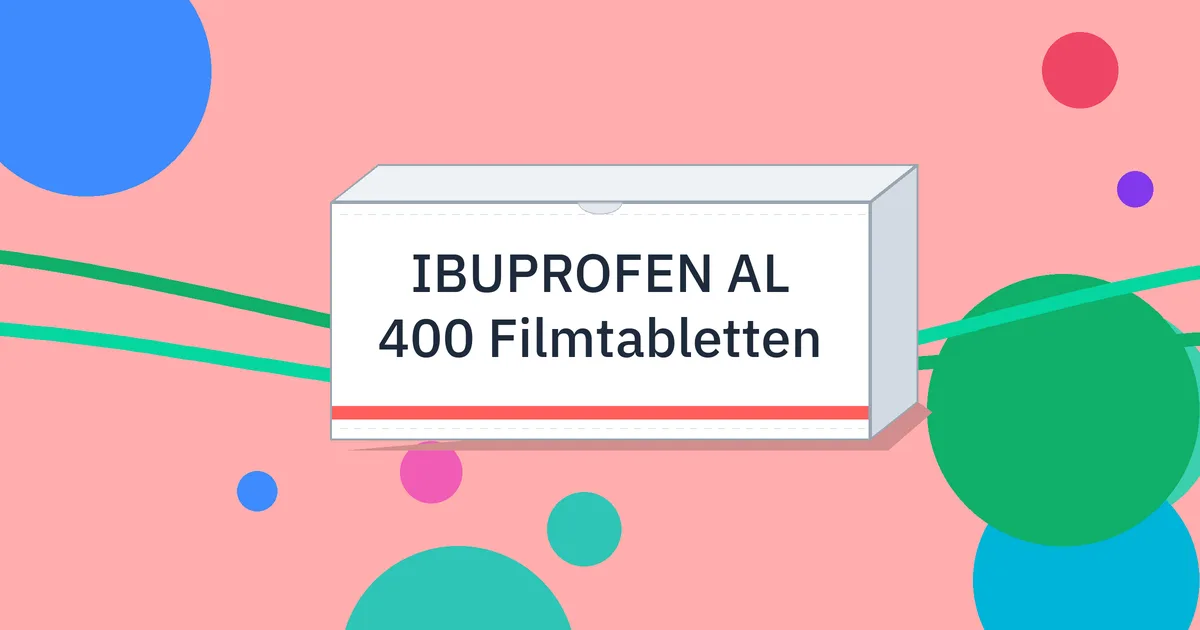 Symbolbild: Packung mit der Aufschrift IBUPROFEN AL 400 Filmtabletten (PZN 03530968) – Verfügbarkeit und Bezug in Apotheken in Frankfurt am Main