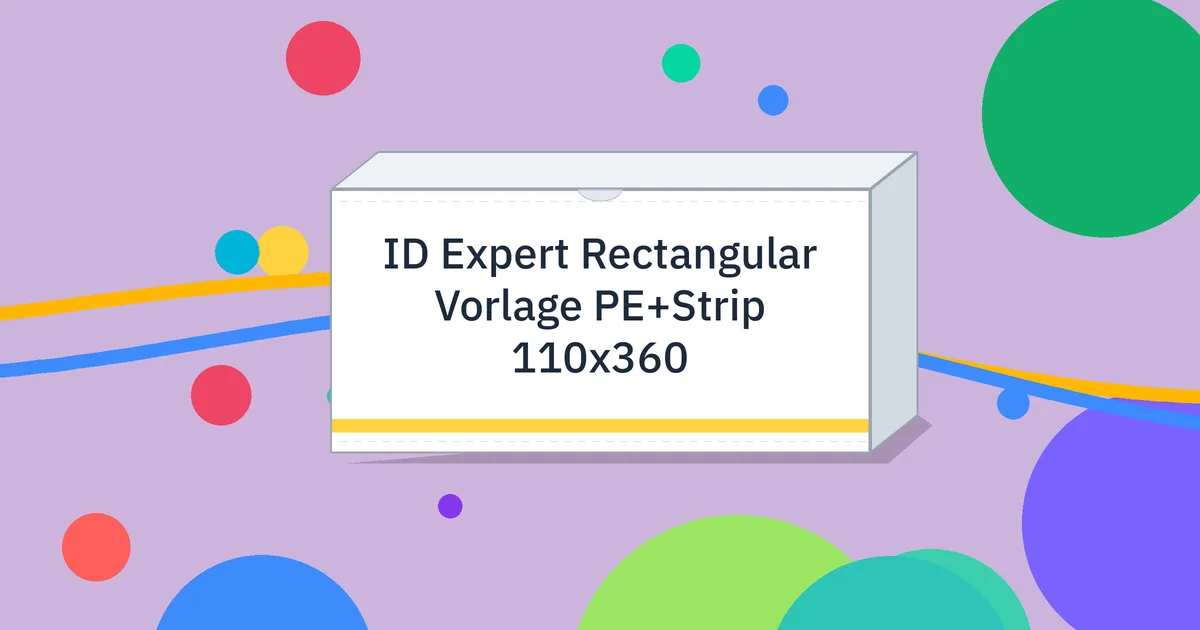 Symbolbild: Packung mit der Aufschrift ID Expert Rectangular Vorlage PE+Strip 110x360 (PZN 10049295) – Verfügbarkeit und Bezug in Apotheken in Frankfurt am Main