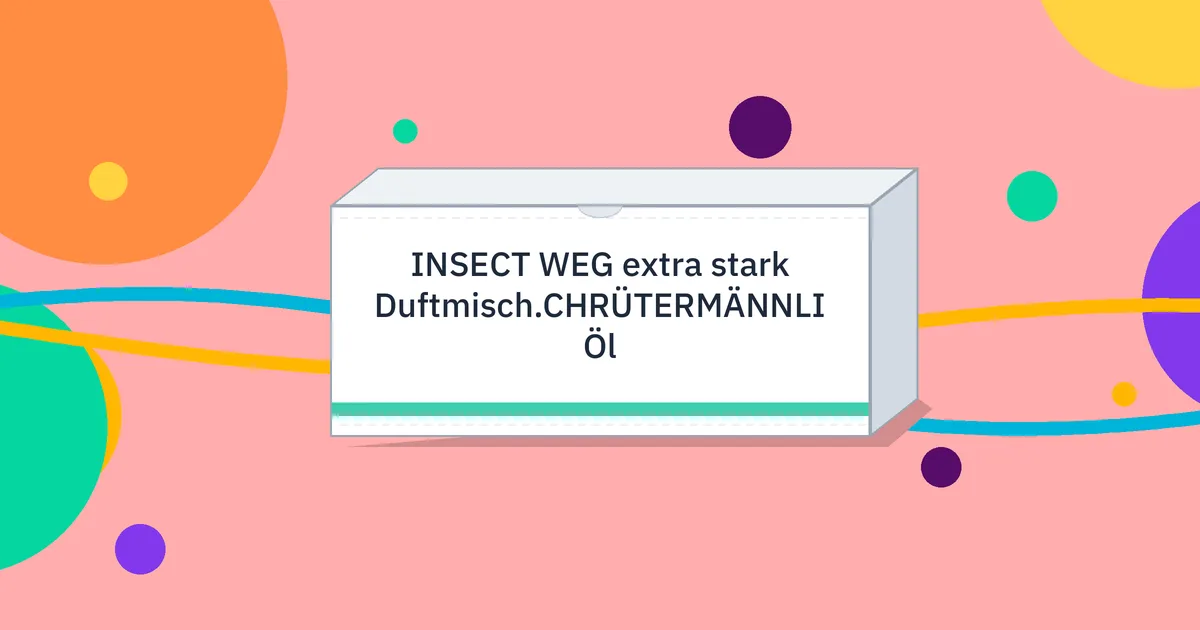 Symbolbild: Packung mit der Aufschrift INSECT WEG extra stark Duftmisch.CHRÜTERMÄNNLI Öl (PZN 07197997) – Verfügbarkeit und Bezug in Apotheken in Frankfurt am Main