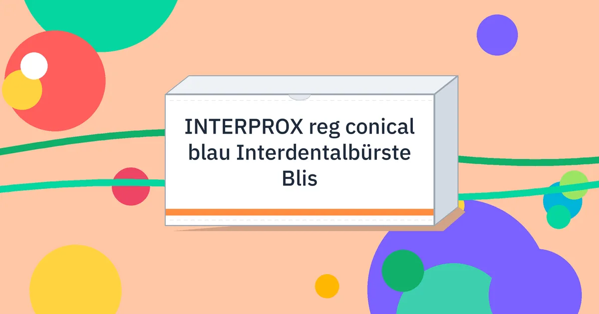 Symbolbild: Packung mit der Aufschrift INTERPROX reg conical blau Interdentalbürste Blis (PZN 09043330) – Verfügbarkeit und Bezug in Apotheken in Frankfurt am Main