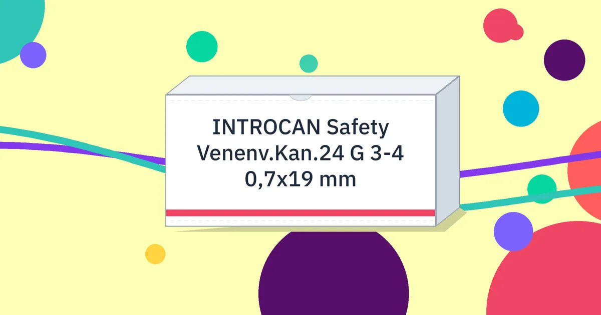 Symbolbild: Packung mit der Aufschrift INTROCAN Safety Venenv.Kan.24 G 3-4 0,7x19 mm (PZN 20344925) – Verfügbarkeit und Bezug in Apotheken in Frankfurt am Main