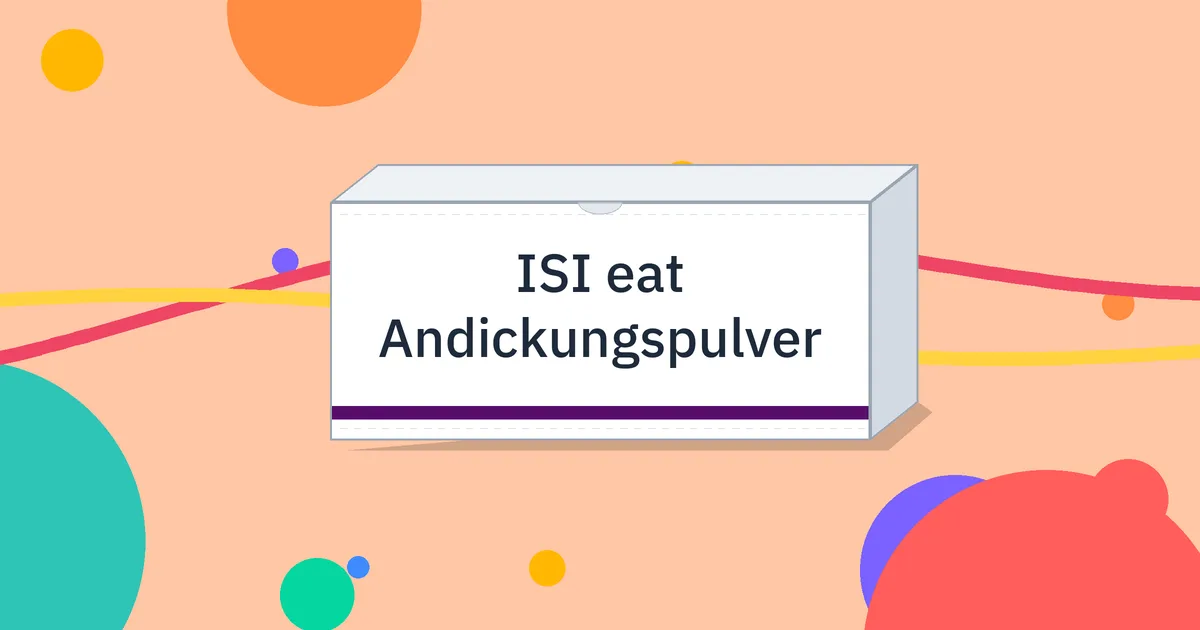 Symbolbild: Packung mit der Aufschrift ISI eat Andickungspulver (PZN 20095310) – Verfügbarkeit und Bezug in Apotheken in Frankfurt am Main