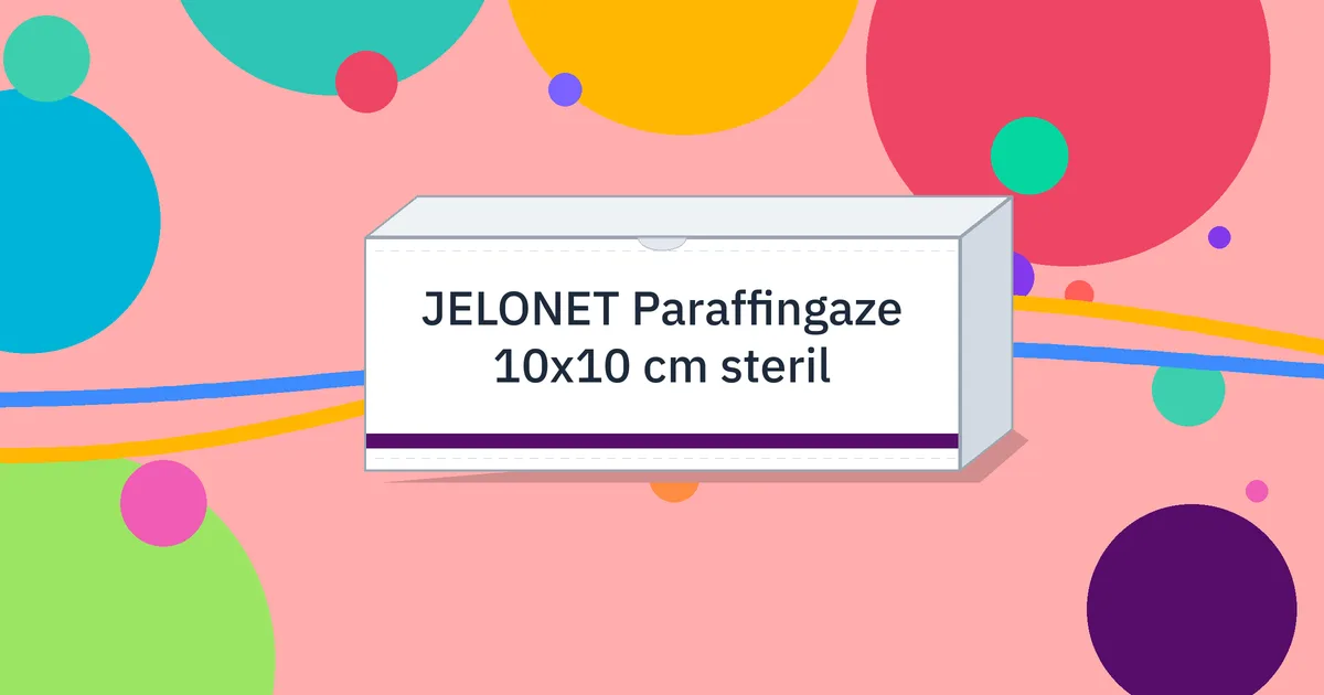 Symbolbild: Packung mit der Aufschrift JELONET Paraffingaze 10x10 cm steril (PZN 15376780) – Verfügbarkeit und Bezug in Apotheken in Frankfurt am Main
