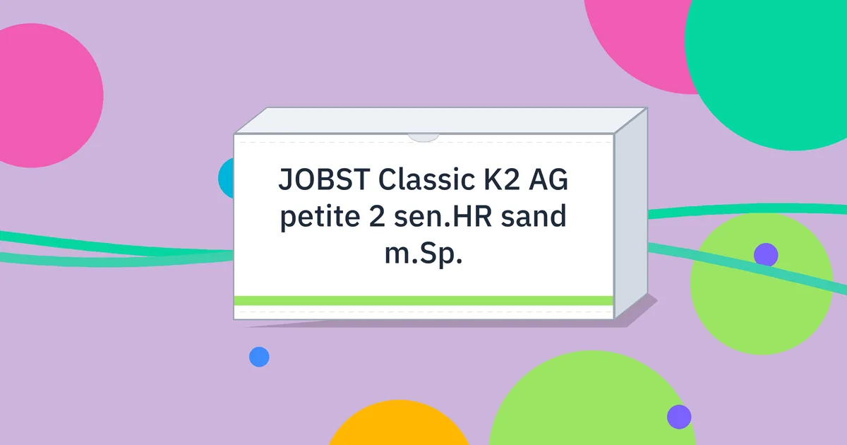 Symbolbild: Packung mit der Aufschrift JOBST Classic K2 AG petite 2 sen.HR sand m.Sp. (PZN 17961525) – Verfügbarkeit und Bezug in Apotheken in Frankfurt am Main