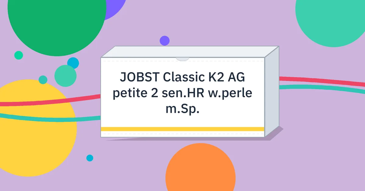 Symbolbild: Packung mit der Aufschrift JOBST Classic K2 AG petite 2 sen.HR w.perle m.Sp. (PZN 17961979) – Verfügbarkeit und Bezug in Apotheken in Frankfurt am Main