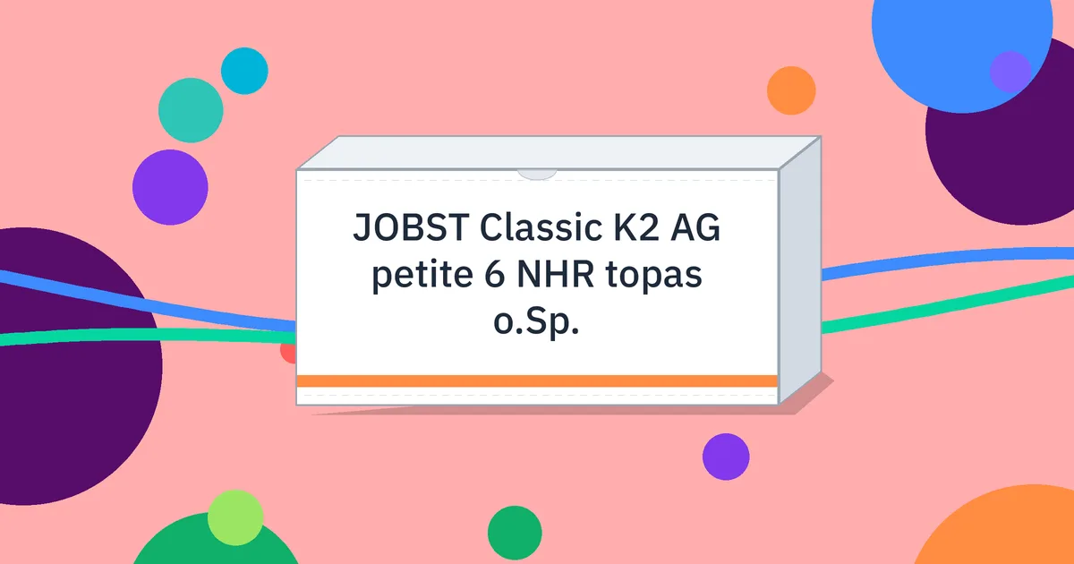 Symbolbild: Packung mit der Aufschrift JOBST Classic K2 AG petite 6 NHR topas o.Sp. (PZN 13063367) – Verfügbarkeit und Bezug in Apotheken in Frankfurt am Main