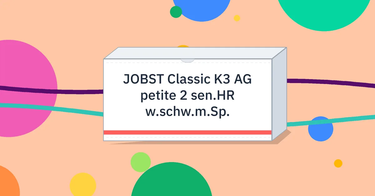 Symbolbild: Packung mit der Aufschrift JOBST Classic K3 AG petite 2 sen.HR w.schw.m.Sp. (PZN 17956903) – Verfügbarkeit und Bezug in Apotheken in Frankfurt am Main