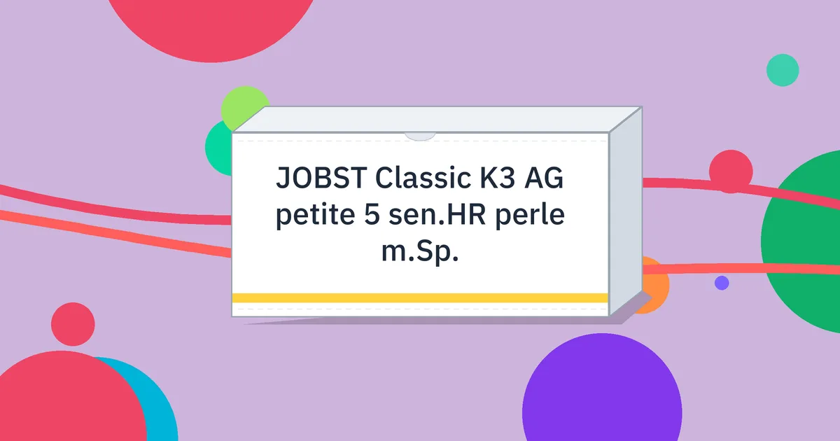 Symbolbild: Packung mit der Aufschrift JOBST Classic K3 AG petite 5 sen.HR perle m.Sp. (PZN 17956375) – Verfügbarkeit und Bezug in Apotheken in Frankfurt am Main