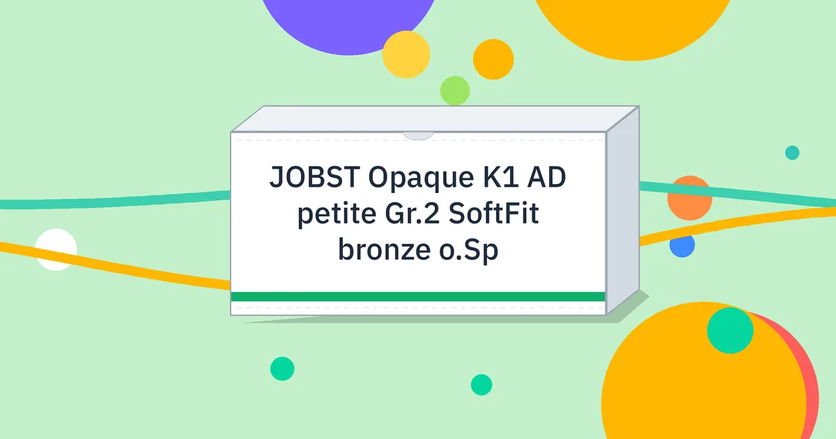 Symbolbild: Packung mit der Aufschrift JOBST Opaque K1 AD petite Gr.2 SoftFit bronze o.Sp (PZN 13080354) – Verfügbarkeit und Bezug in Apotheken in Frankfurt am Main