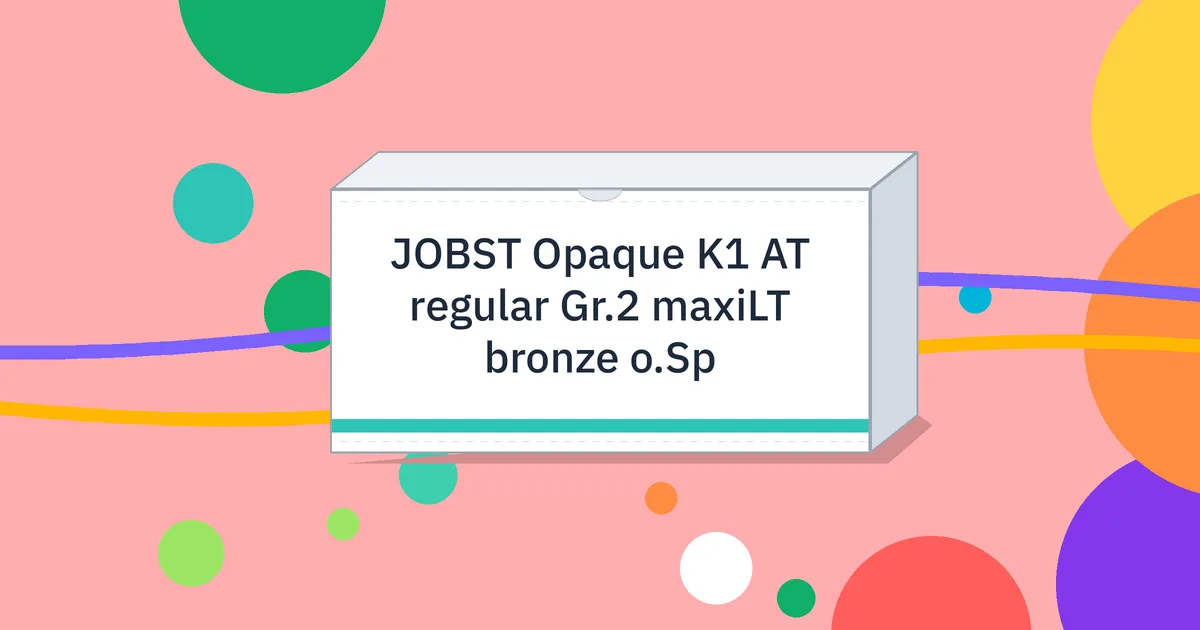 Symbolbild: Packung mit der Aufschrift JOBST Opaque K1 AT regular Gr.2 maxiLT bronze o.Sp (PZN 13106378) – Verfügbarkeit und Bezug in Apotheken in Frankfurt am Main