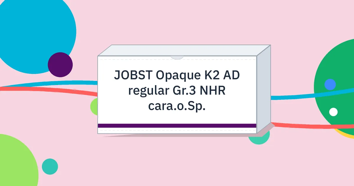Symbolbild: Packung mit der Aufschrift JOBST Opaque K2 AD regular Gr.3 NHR cara.o.Sp. (PZN 13111333) – Verfügbarkeit und Bezug in Apotheken in Frankfurt am Main