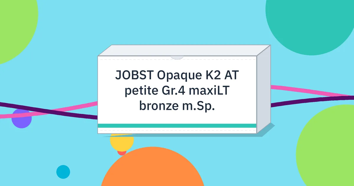 Symbolbild: Packung mit der Aufschrift JOBST Opaque K2 AT petite Gr.4 maxiLT bronze m.Sp. (PZN 13118482) – Verfügbarkeit und Bezug in Apotheken in Frankfurt am Main