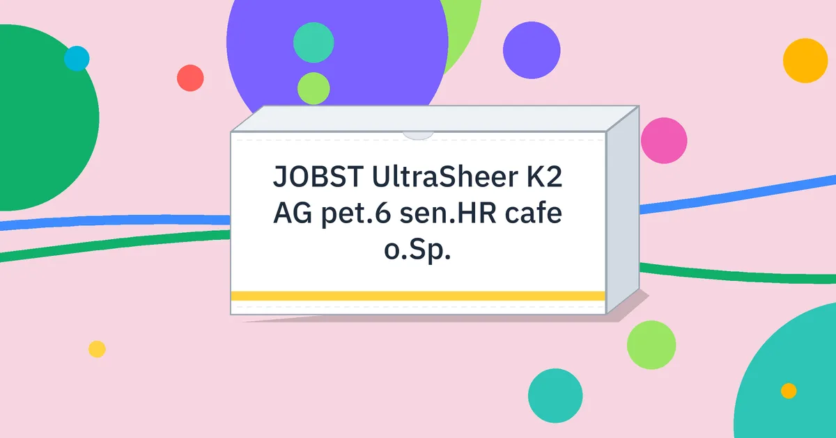 Symbolbild: Packung mit der Aufschrift JOBST UltraSheer K2 AG pet.6 sen.HR cafe o.Sp. (PZN 13143184) – Verfügbarkeit und Bezug in Apotheken in Frankfurt am Main