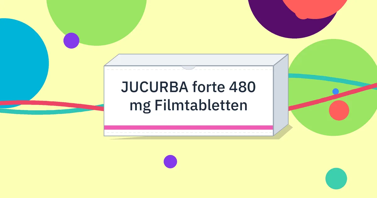 Symbolbild: Packung mit der Aufschrift JUCURBA forte 480 mg Filmtabletten (PZN 09265148) – Verfügbarkeit und Bezug in Apotheken in Frankfurt am Main