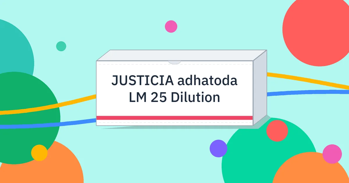 Symbolbild: Packung mit der Aufschrift JUSTICIA adhatoda LM 25 Dilution (PZN 13565726) – Verfügbarkeit und Bezug in Apotheken in Frankfurt am Main