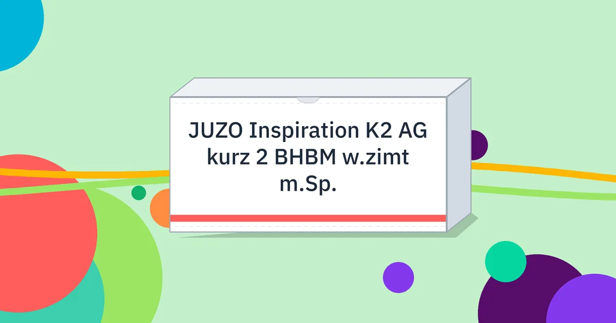 Symbolbild: Packung mit der Aufschrift JUZO Inspiration K2 AG kurz 2 BHBM w.zimt m.Sp. (PZN 14883173) – Verfügbarkeit und Bezug in Apotheken in Frankfurt am Main